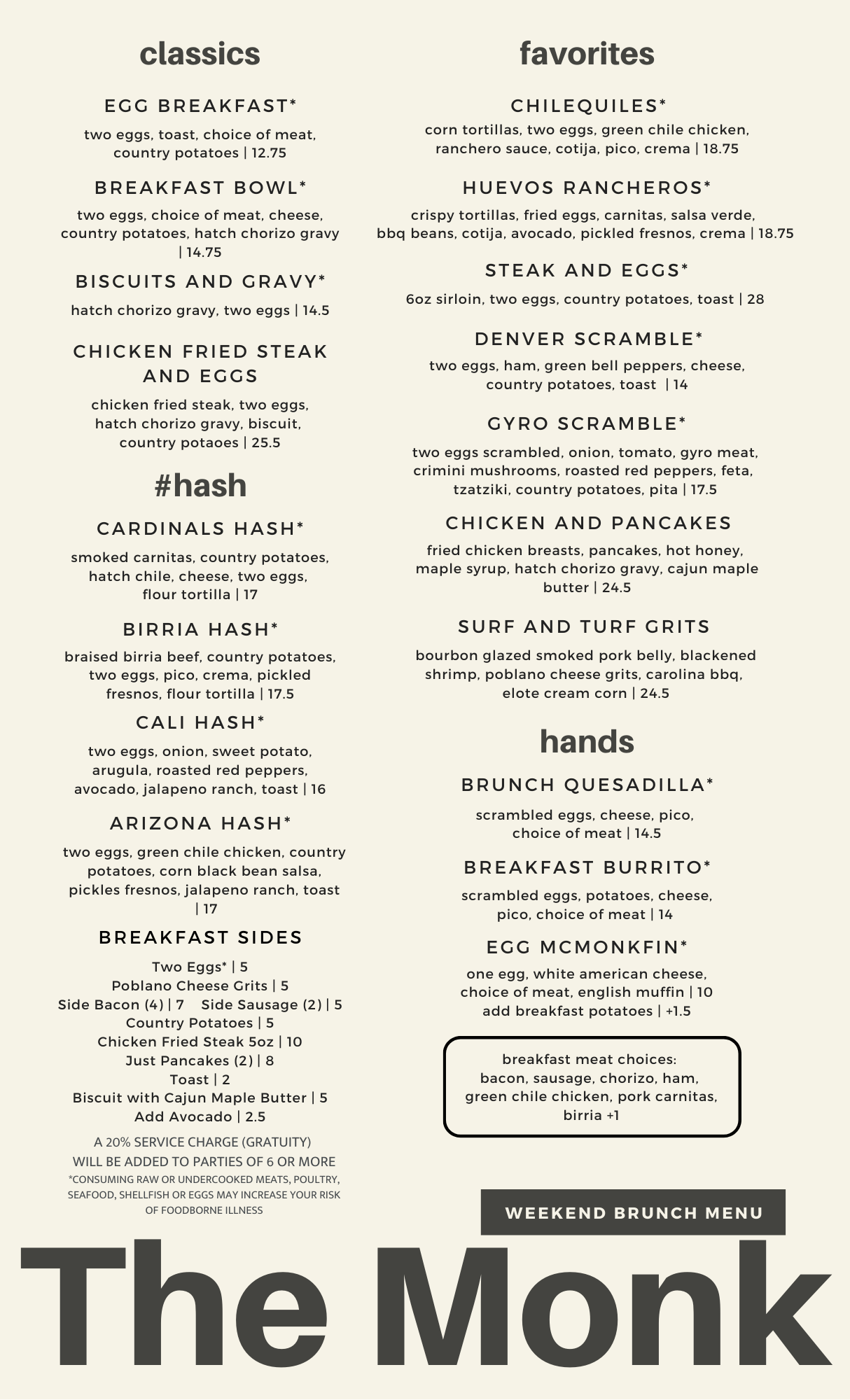 Brunch - The Hungry Monk